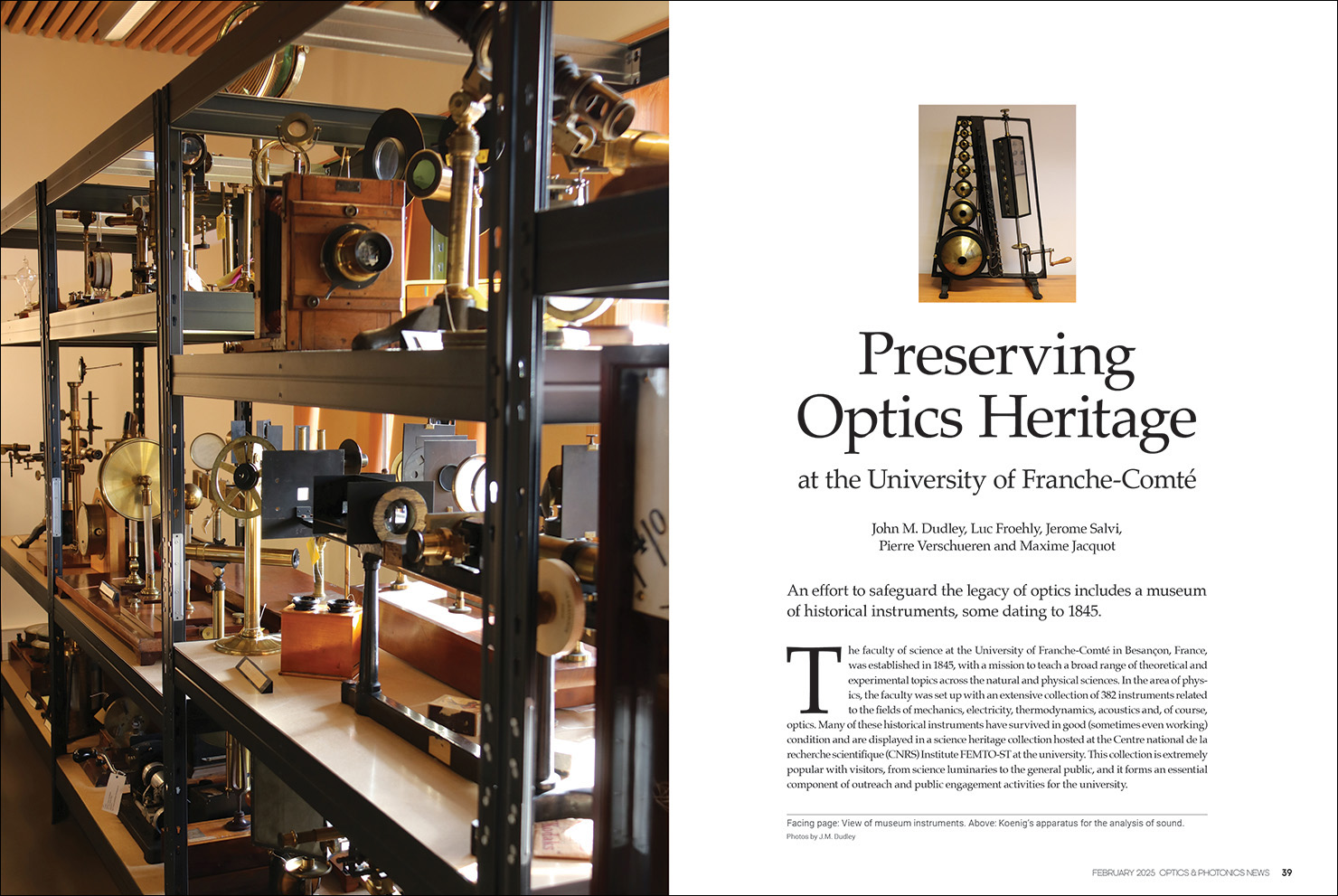 Optics & Photonics News - Preserving Optics Heritage at the University ...