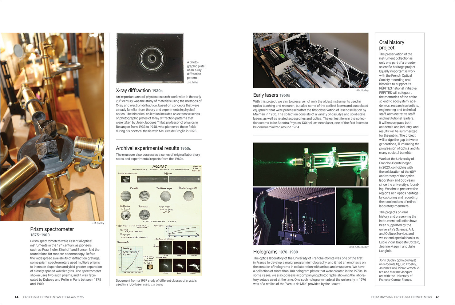 Optics & Photonics News - Preserving Optics Heritage at the University ...
